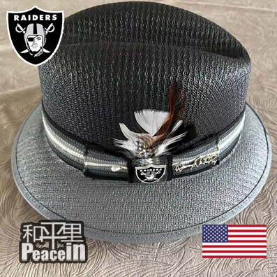 【北京现货】美式 西海岸灰黑突袭者RAIDERS礼帽 NFL双色手工制造