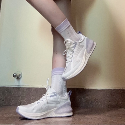 安踏C37+跑鞋2024夏季新网面减震软底透气跑步鞋女休闲运动鞋