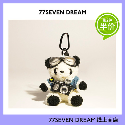 摄影熊猫书包包挂件毛绒公仔玩偶书包挂饰可爱娃娃钥匙扣初高中生
