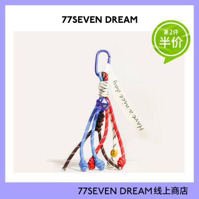 糖果色韩国复古彩虹绳书包包挂件