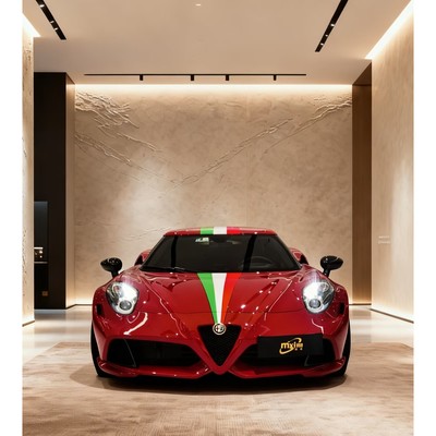 阿尔法罗密欧4C四叶草车贴Giulia Stelvio GTAM运动赛道款拉花贴
