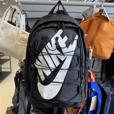 耐克黑白色大容量运动双肩背包