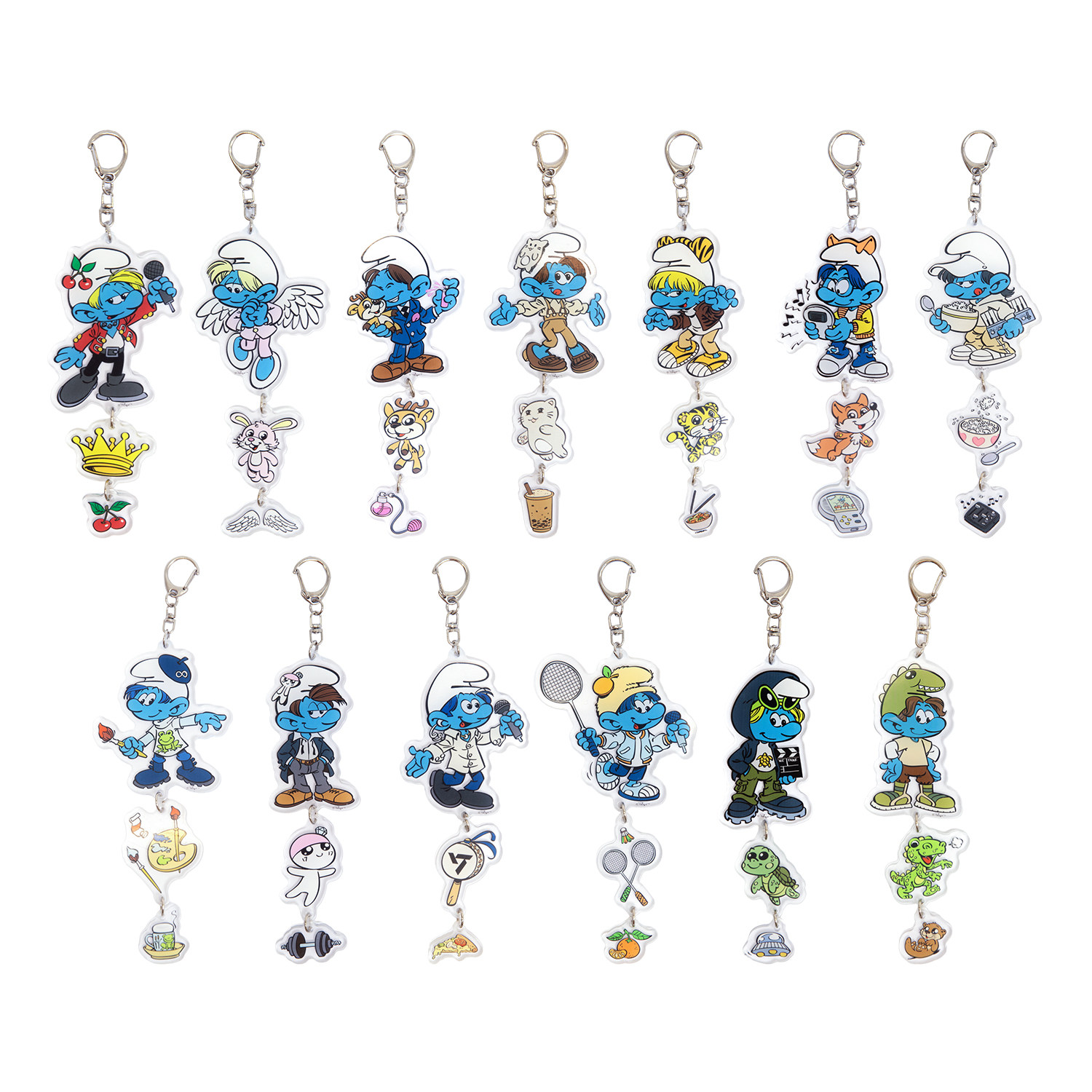 【SEVENTEEN ｜The Smurfs 联名】WHOOSIS单人物亚克力钥匙扣挂件