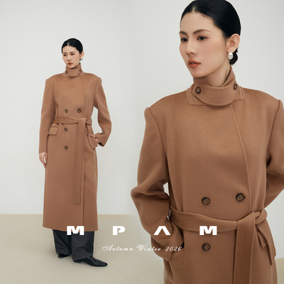 【柒柒Moon直播间】MPAM2026秋冬新款双面羊毛大衣女宽松长款960