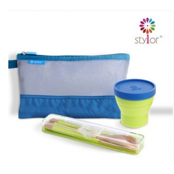 Stylor花色创意环保竹筷勺餐具便