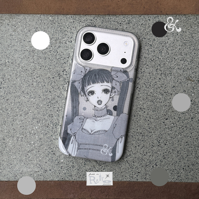 rbh*小众波点美少女imd双层手机壳适用于iPhone 17pro/18/16promax/15新品高级感可爱ins原创意透明软边简约