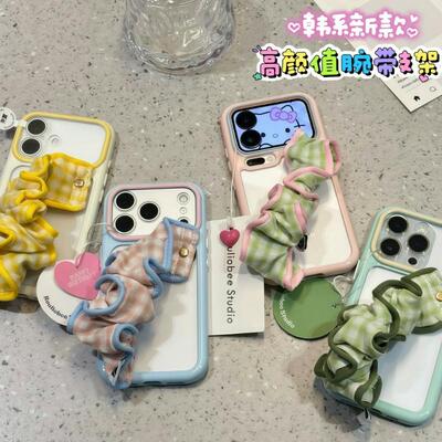 韩系闺蜜款腕带支架适用苹果18promax手机壳iPhone16pro小米17华为mate80新款pura90防摔vivox500opporeno16