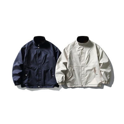 「设计师品牌」两面穿夹克男生春季工装夹克外套男生