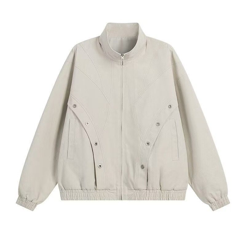 「设计师品牌」高品质纯棉立领工装夹克棒球服外套
