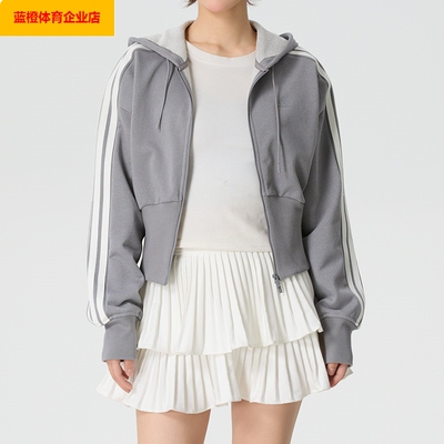 阿迪达斯外套女装2026新款健身训练收腰显瘦运动服连帽休闲KX8906