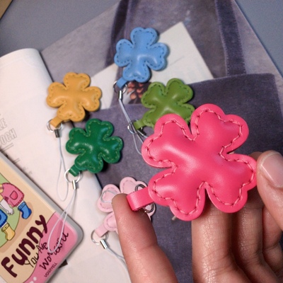四叶草手机链挂绳幸运草U盘挂坠 汽车钥匙扣挂件零钱包挂饰女