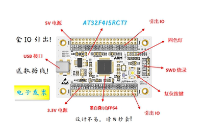 AT32F415RCT7核心板AT32F415RCT7最小系统板AT32F415RCT7开发板