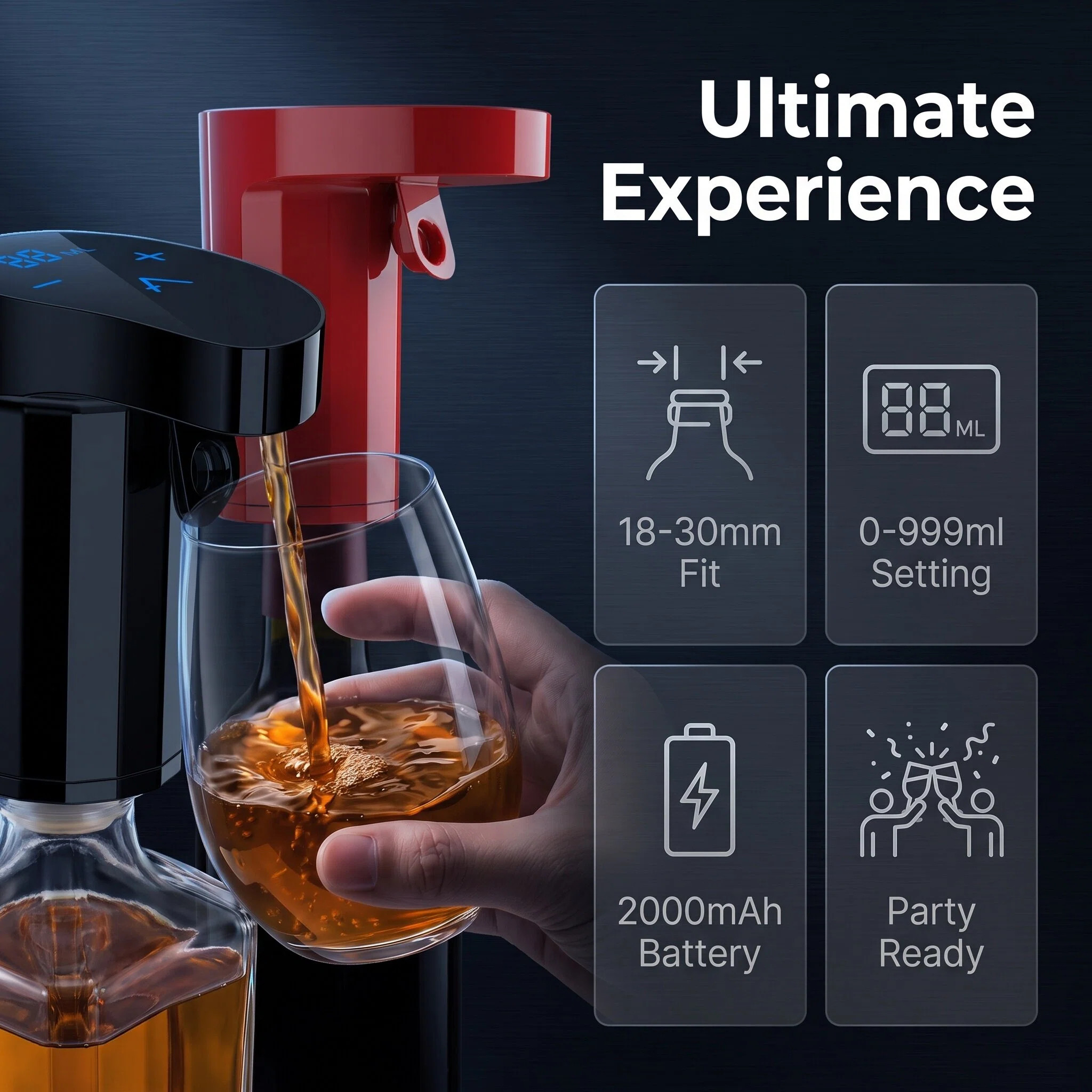 Electric Wine Pump电动自动感应红酒醒酒器抽酒器数显便携式