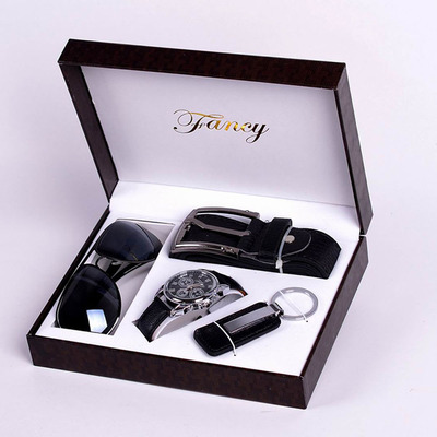 Quartz Wrist Watch Leather Wallet Gift Set for Boyfriend men