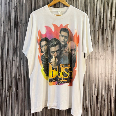 Bush摇滚乐队美式复古人像满印设计oversize创意趣味潮牌短袖T恤