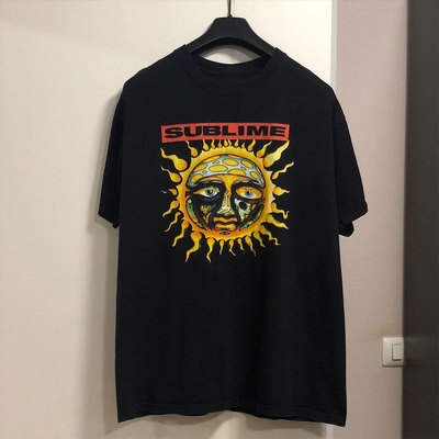 Sublime崇高乐队重金属摇滚哥特风短袖男女vintage太阳花神T恤潮