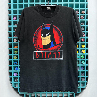 蝙蝠侠美式重磅棉小领口短袖T恤