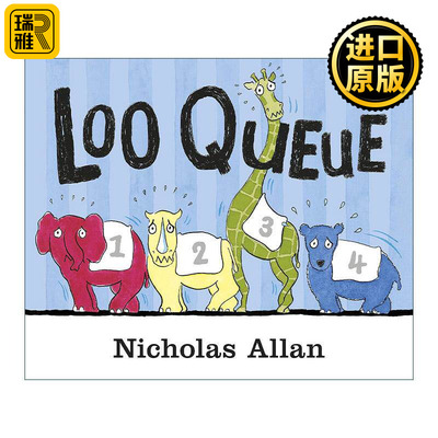 英文原版 Loo Queue 动物排队上厕所 尼古拉斯-艾伦儿童绘本 英文版 进口英语原版书籍