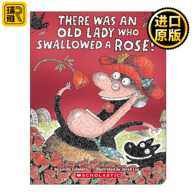 英文原版 There Was an Old Lady Who Swallowed a Rose 有个吞下玫瑰的老太太 纸板书 英文版 进口英语原版书籍