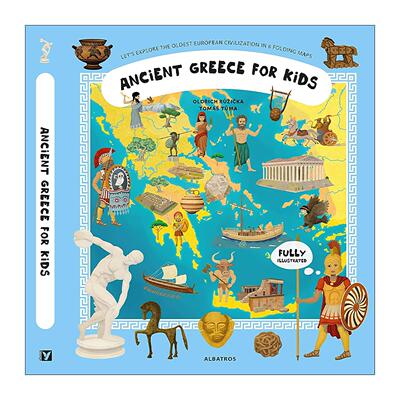 英文原版 Ancient Greece for Kids 揭秘历史系列2 古希腊 儿童科普百科精装绘本 含互动式折叠地图 英文版 进口英语原版书籍