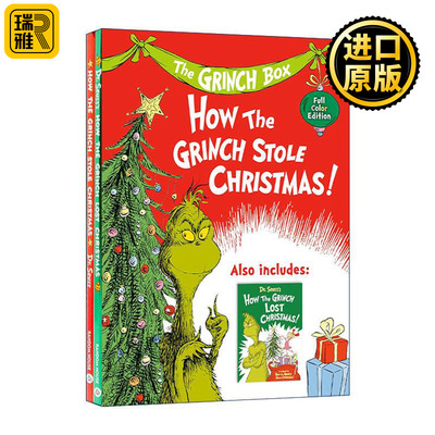 英文原版 The Grinch Two-Book Boxed Set 圣诞怪杰两册精装盒装套装 苏斯博士 圣诞怪杰如何偷走圣诞节 儿童经典绘本 英文版
