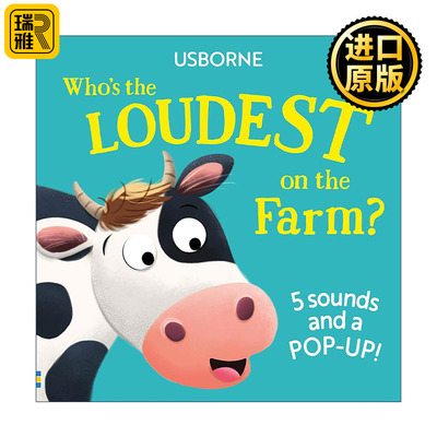 英文原版 Usborne Who's the Loudest on the Farm 农场里谁至吵 尤斯伯恩儿童趣味有声绘本 5种动物叫声 英文版 进口英语原版书籍