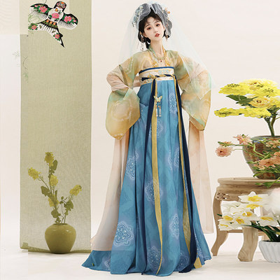 洛竹【霓裳】原创汉服女覆原款唐制齐胸襦裙团花日常仙春夏款现货