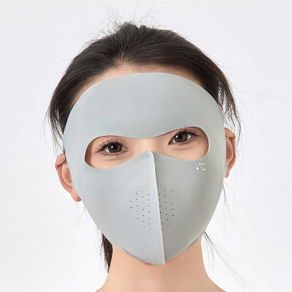 UPF防晒遮阳护眼面罩护颈防紫外线女脸基尼开车薄款冰丝透气口罩