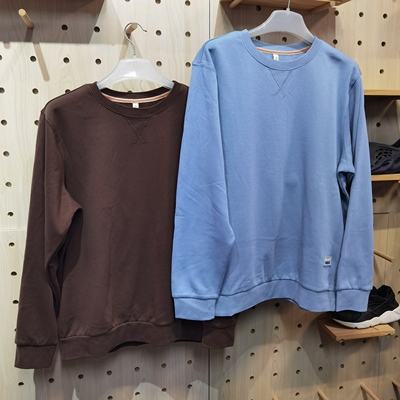 大码纯色圆领秋冬时尚秋季宽松男士加绒卫衣长袖休闲简约舒适上衣