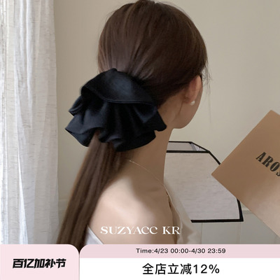 suzyacc kr气质缎面裙摆马尾夹2025新款小众简约温柔高级感抓夹