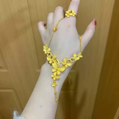 金店同款蝶舞翩翩人间四月蝶项链结婚大蝴蝶项链婚嫁仿三金首饰女