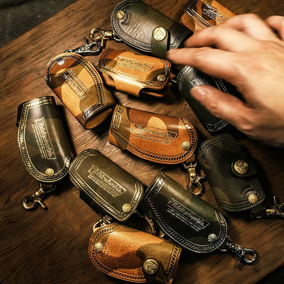 Metalize复古汽车钥匙包迷彩皮革