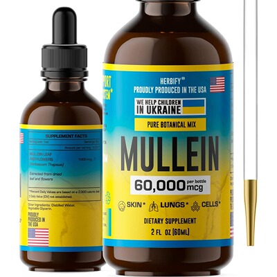 美国代购HERBIFY Mullein Drops Lung Cleanse Mullein