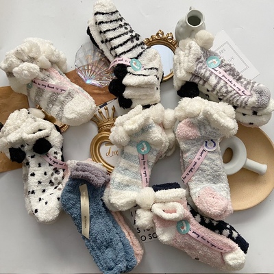 冬季防滑日常保暖睡眠短袜