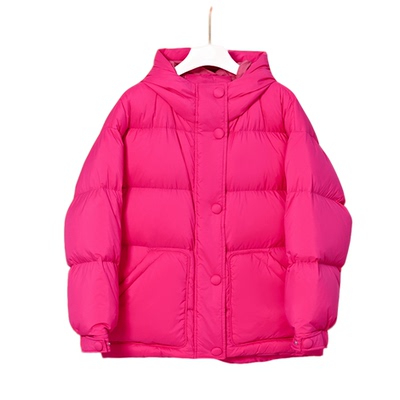 冬季面包款连帽鹅绒服女款宽松