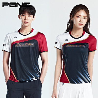 PGNC佩极酷韩国进口羽毛球服透气速干新品男女上衣时尚短袖运动装