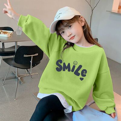 女童洋气卫衣假两件上衣