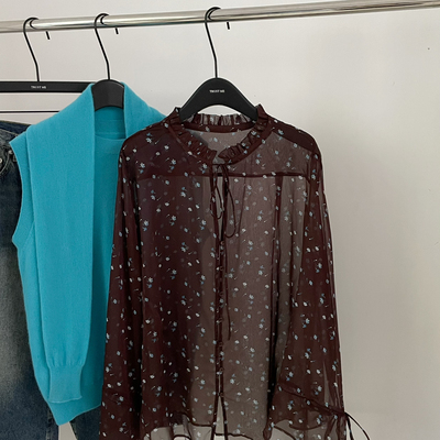 TRUSTME-搭别致设计轻薄舒适透气叠穿长袖质感衬衫上衣小衫7086#