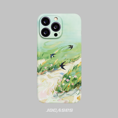 燕子水彩画 iphone17promax手机壳小众菲林壳防摔全包软壳安卓