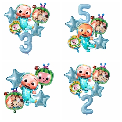 cocomelon 卡通主题儿童3周岁男女宝宝生日派对布置可爱汽球玩具