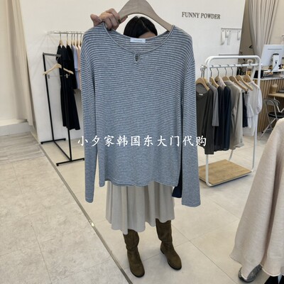 一件包邮 小夕韩国东大门代购 FUNNY POWDER 26秋季女装新长袖T恤