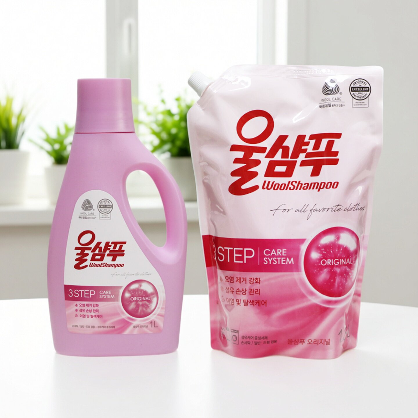 韩国爱敬中性丝毛洗衣液温和清洁3倍保护衣物防变形低泡婴儿衣物