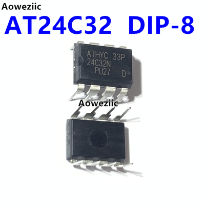 10个 AT24C32N-10PU-2.7 DIP-8 直插 AT24C32 储存器芯片IC 全新
