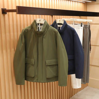 2025冬季新款老钱风男士商务休闲立领90白鹅绒羽绒服夹克外套1595