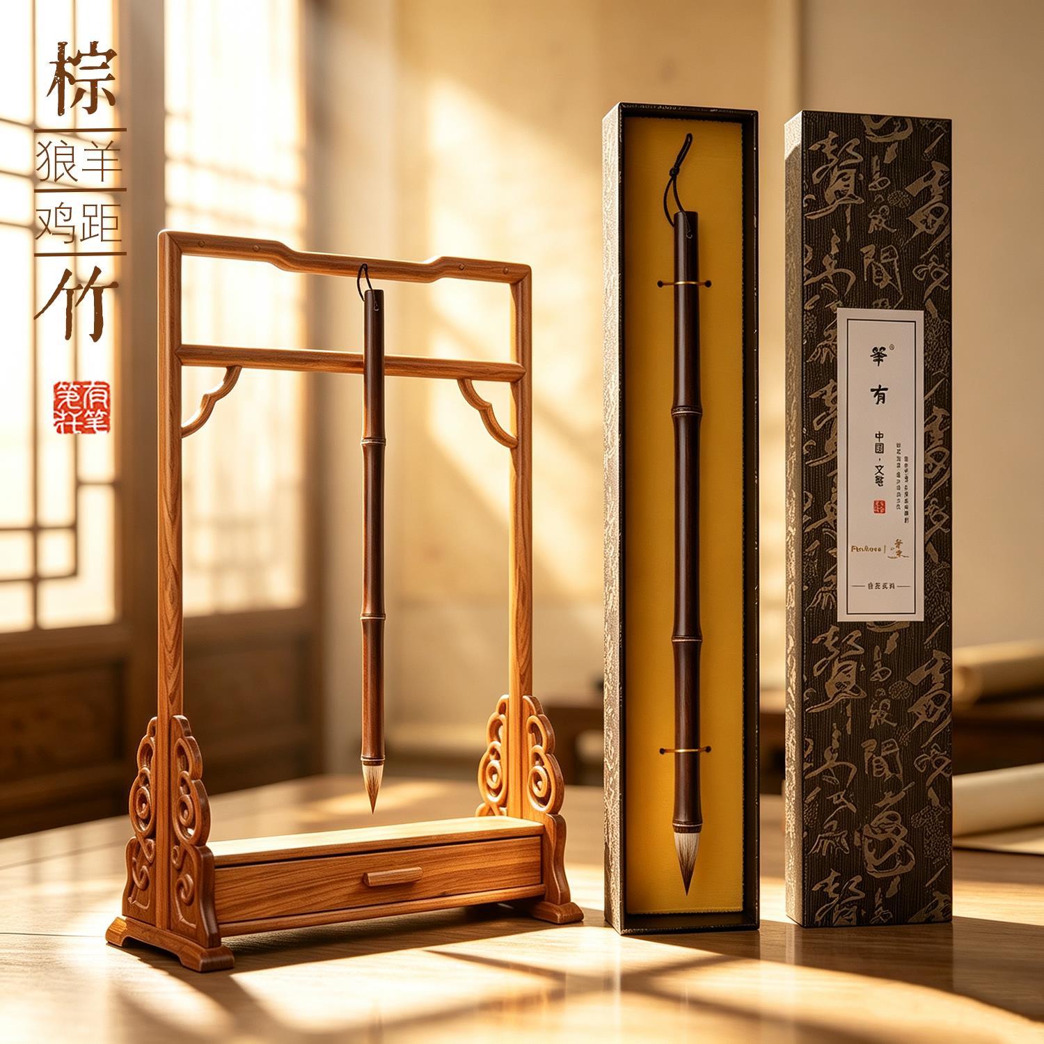 PenHave/笔有毛笔木节狼羊兼毫缠纸鸡距礼盒装书法练字绘画2.6CM