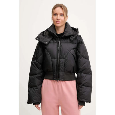 现货 adidas stella 联名款女短款保暖可拆卸连帽运动棉服 JW2027