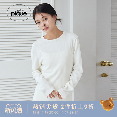 gelato pique秋冬女睡衣罗纹木耳边长袖家居服PWCT255297