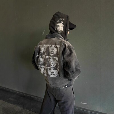 现货Enfants Riches Deprimes 底特律灯芯绒翻领帆布做旧牛仔外套