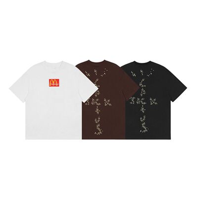 Travis Scott x McDonald's Fry 麦当劳联名 发泡LOGO印花短袖T恤