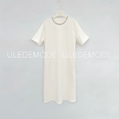 奥地利兰精砂洗莫代尔手工钉珠连衣裙*有口袋*来末织造LM429